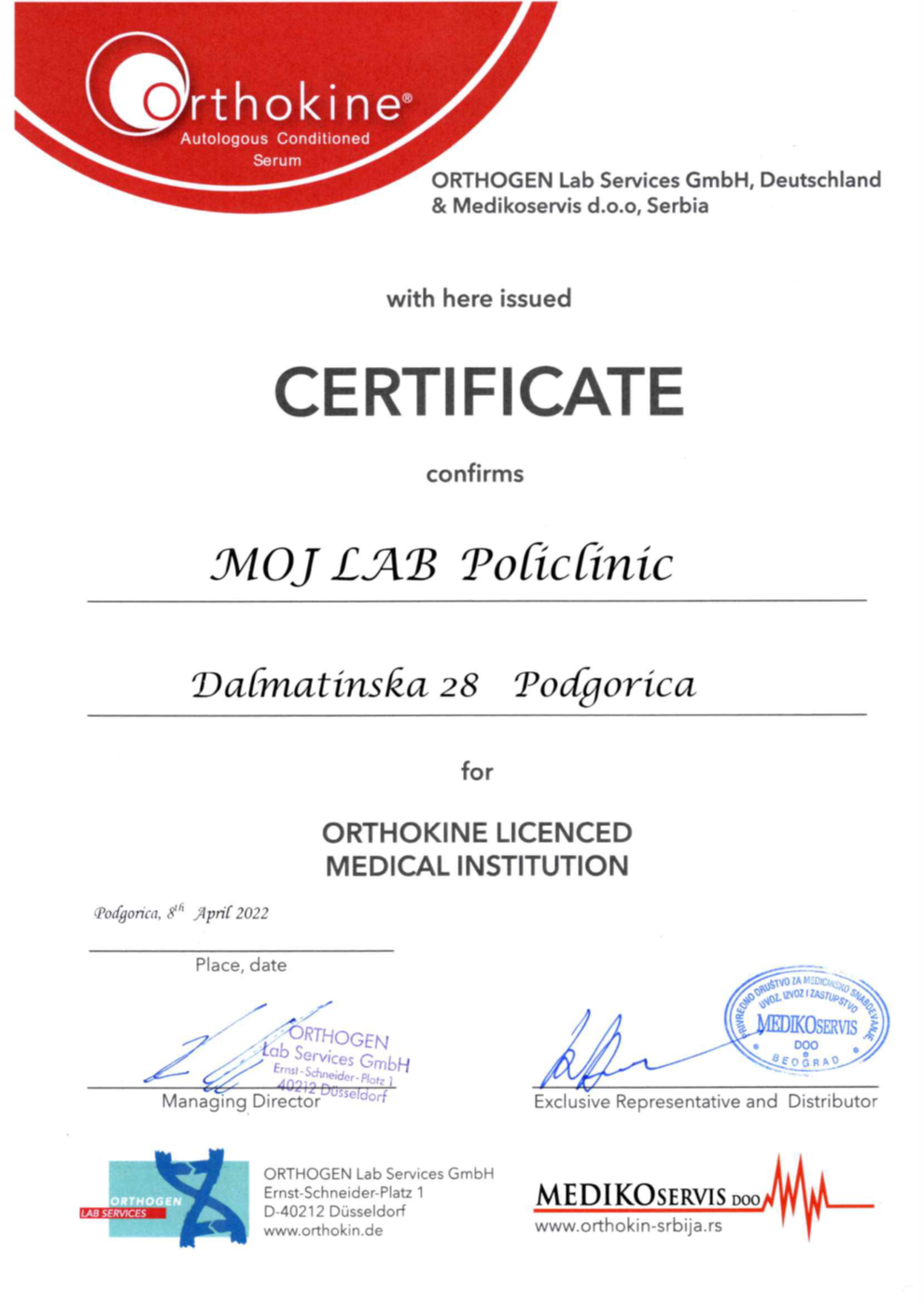 Poliklinika Moj Lab je od sada sada je licencirana ustanova za ...