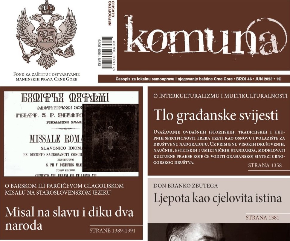 Novi broj časopisa Komuna posvećen znamenitim Hrvatima u Crnoj Gori - CdM