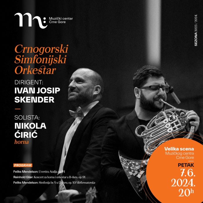 Koncert Crnogorskog simfonijskog orkestra u petak na Velikoj sceni MCCG - CdM